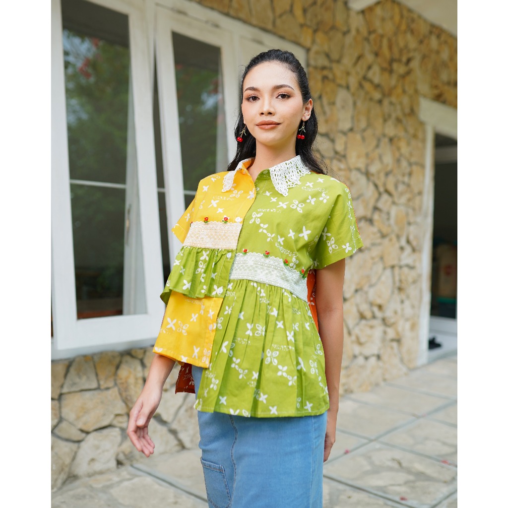 Jual Batik ENOM - Blus Shara - Baju Batik Wanita Modern - Saujana ...