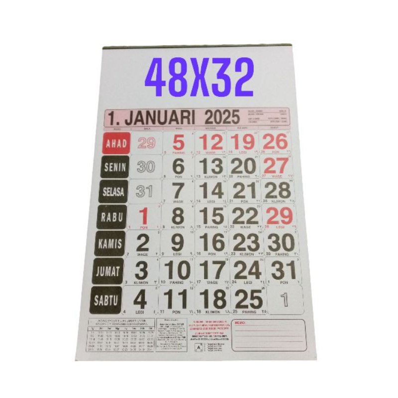 Jual KALENDER DINDING 2025 KALENDER ALMANAK 2025 KALENDER JAWA 2025 ...