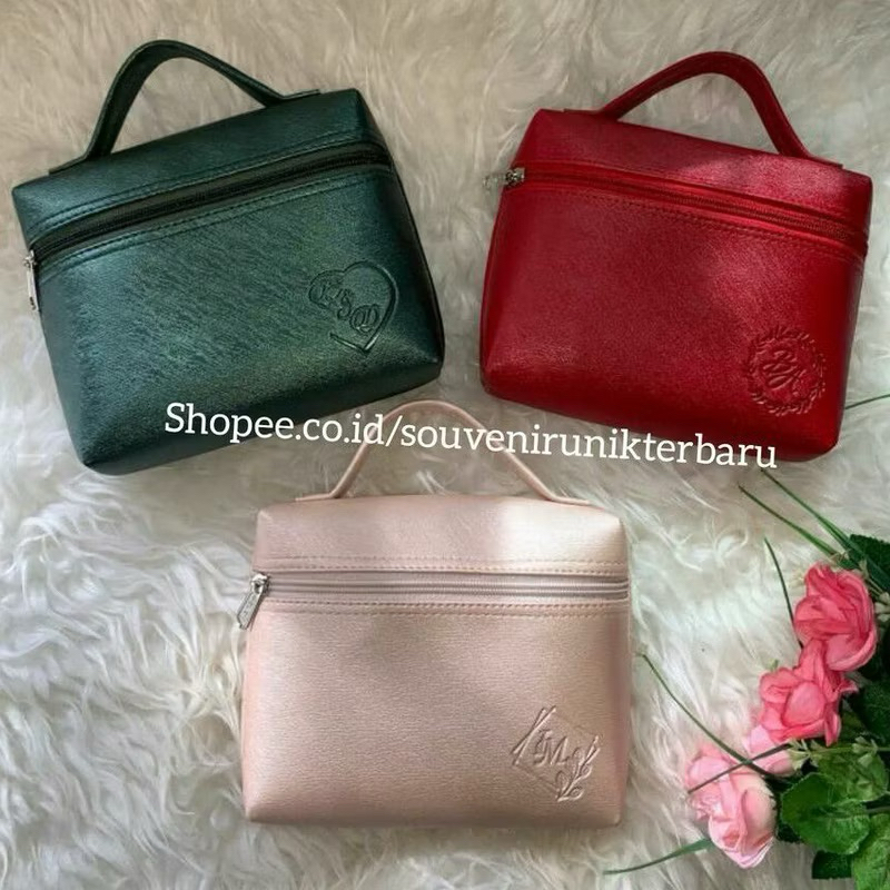 Jual Souvenir Pouch Handbag Custom Emboss Unik Pesta Pernikahan Dompet ...