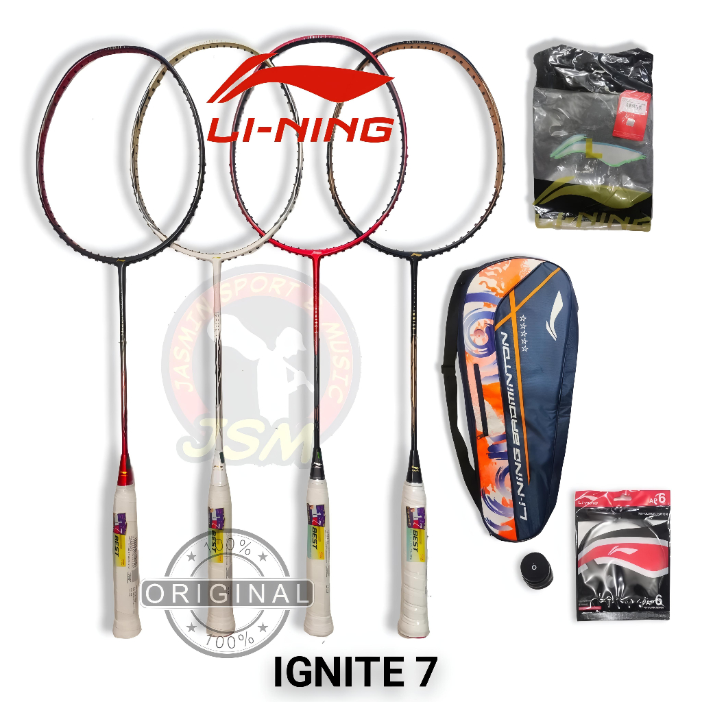 Jual RAKET BADMINTON LINING IGNITE 7 ORIGINAL FULL SET SIAP PAKAI ...