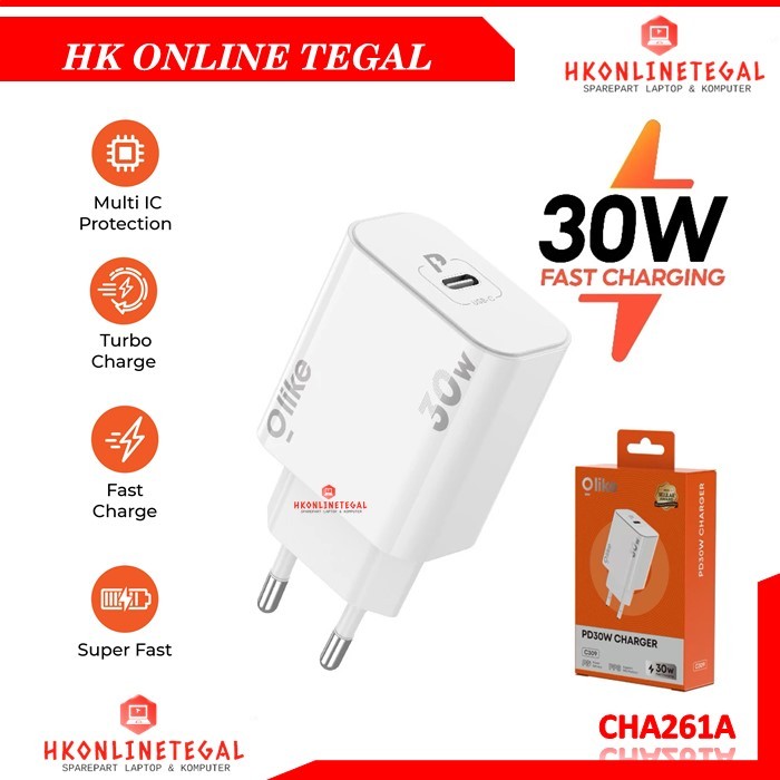 Jual Adaptor Charger Handphone Fast Charging 30W Output Type-c Olike ...