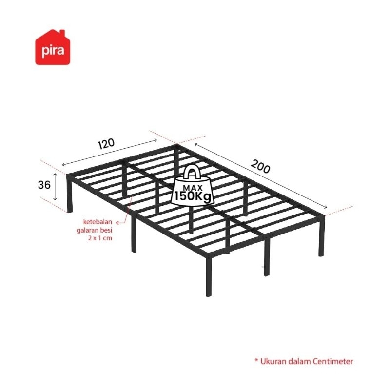 Jual PIRA BASE MBD120 Divan besi mininalis / ranjang besi tanpa ...