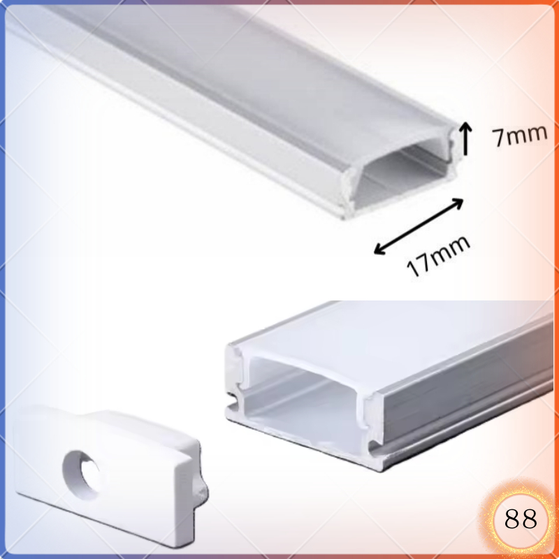 Jual LED Profile Cover Casing Housing LED Strip Rigid Aluminium 1 Meter ...