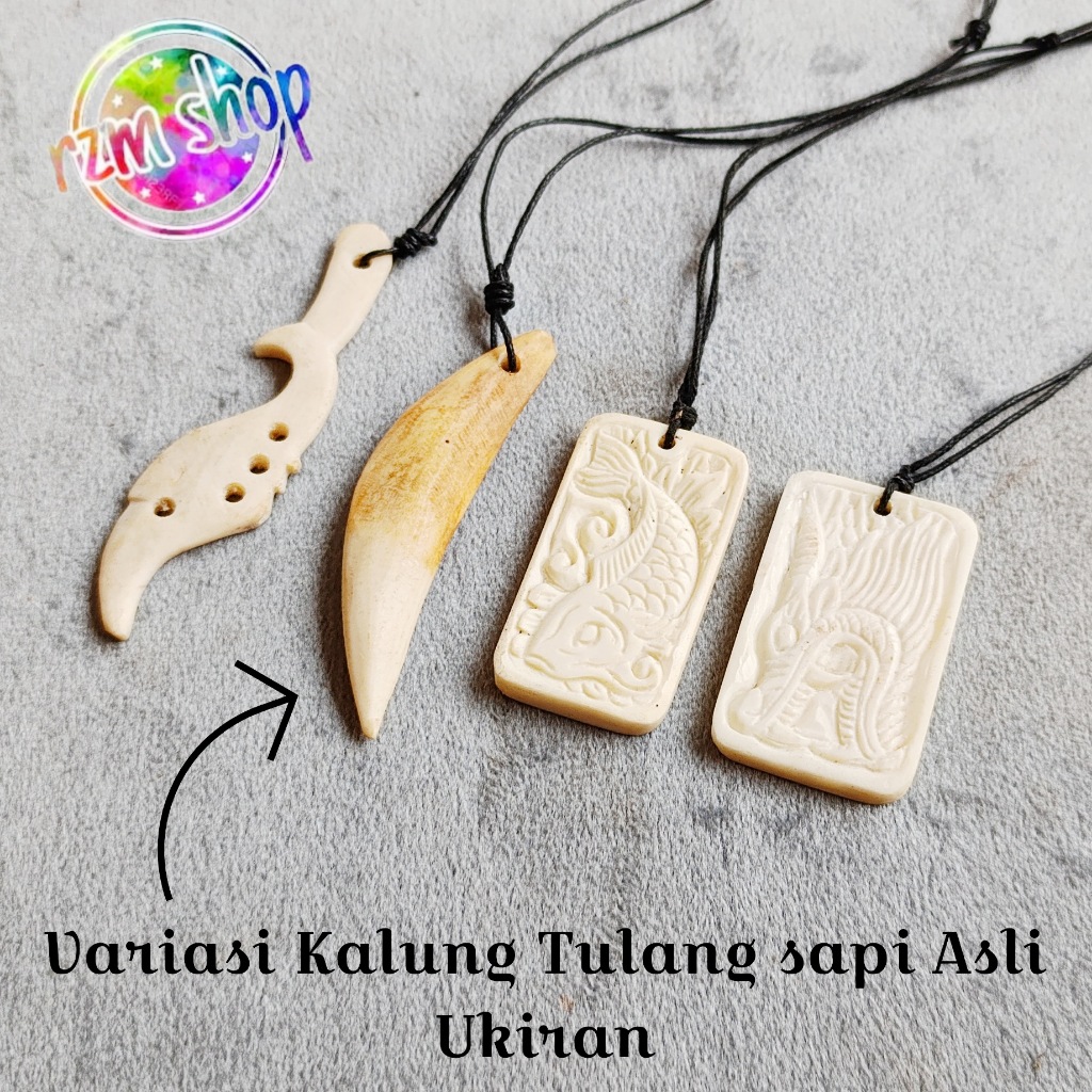 Jual Variasi Kalung Tulang Sapi Asli Bermacam Macam Bentuk Dan Ukiran ...