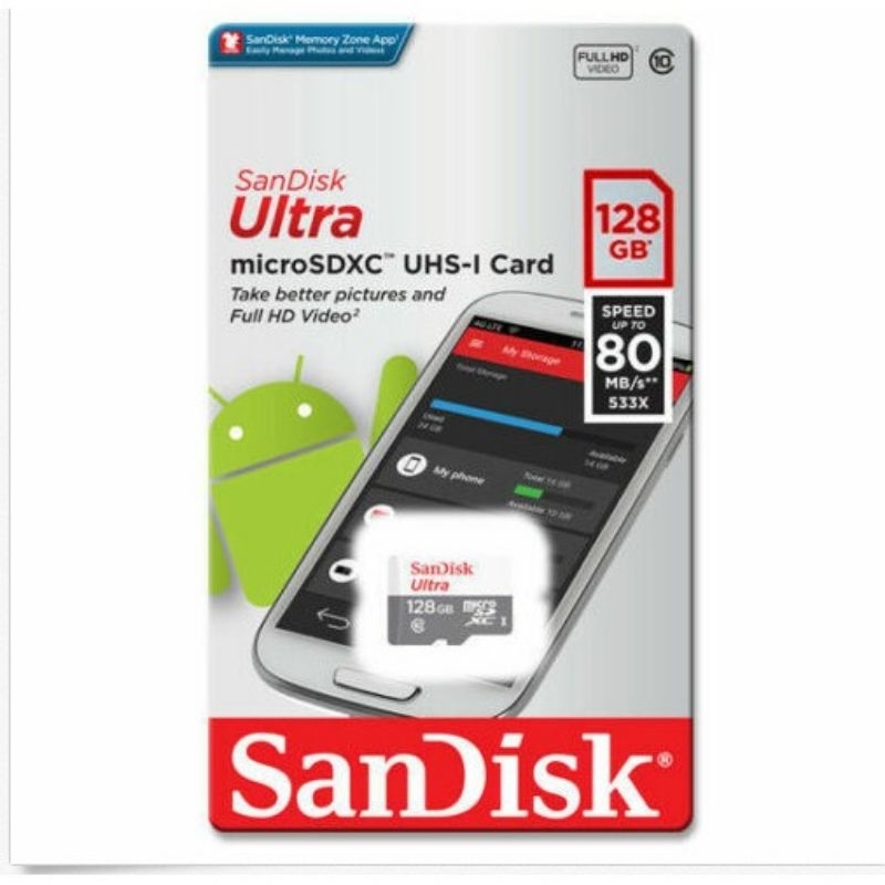 Jual Micro SD Card SANDISK 16 GB/32 GB/64 GB/128 GB Memory Card - 128 ...