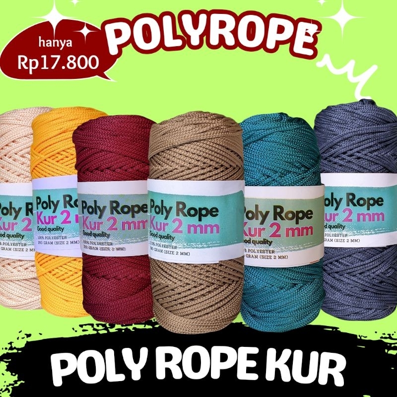 Jual BENANG RAJUT POLYROPE KUR 2MM 200GRAM | Shopee Indonesia
