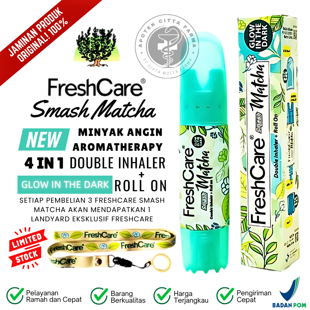 Jual FreshCare Smash Matcha Double Inhaler + Roll on 4 in 1 ( Dengan ...