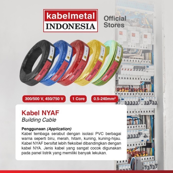 Jual Kabel NYAF 35 mm Hitam Per Meter kabelmetal INDONESIA - Serabut Tembaga Fleksibel PVC ...