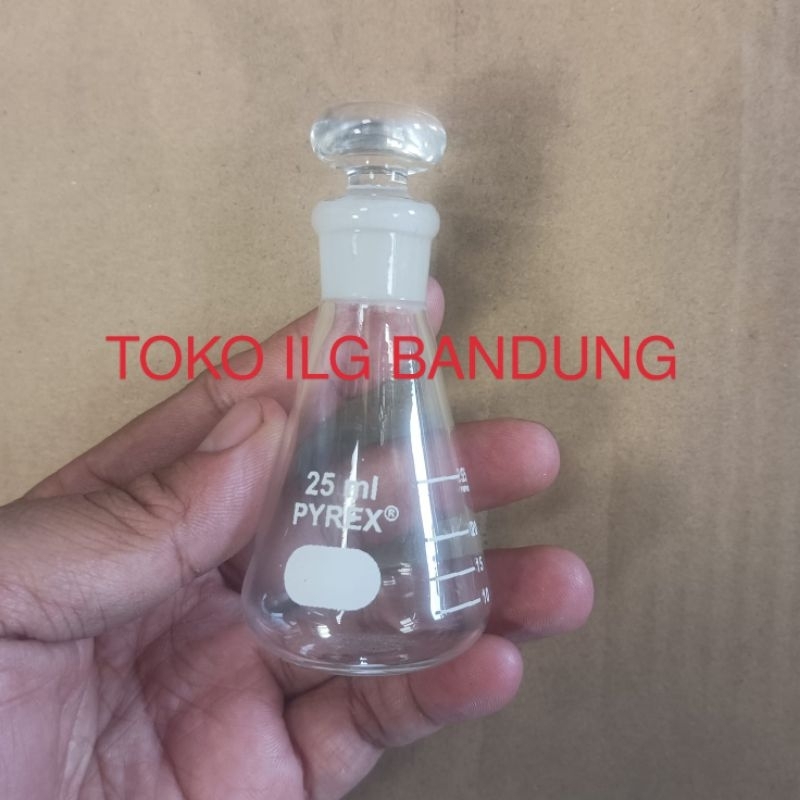 Jual erlenmeyer tutup asah 25ml pyrex | Shopee Indonesia