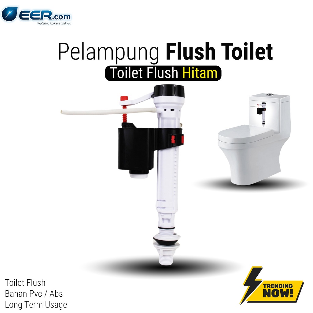 Jual Pelampung Flush Kloset Duduk Hitam Drat 1/2" / Flush Toilet Duduk ...