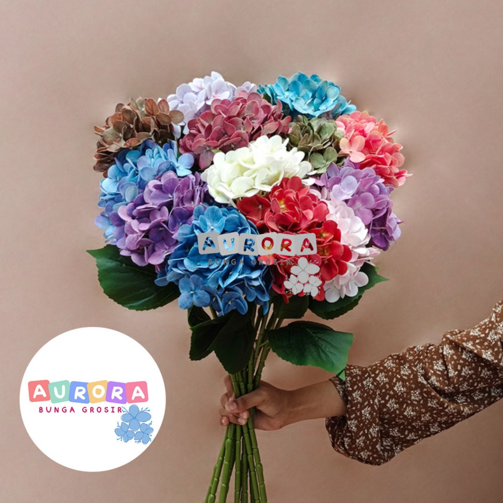 Jual Artificial Hortensia Latex Premium Bunga Hydrangea Real Touch ...