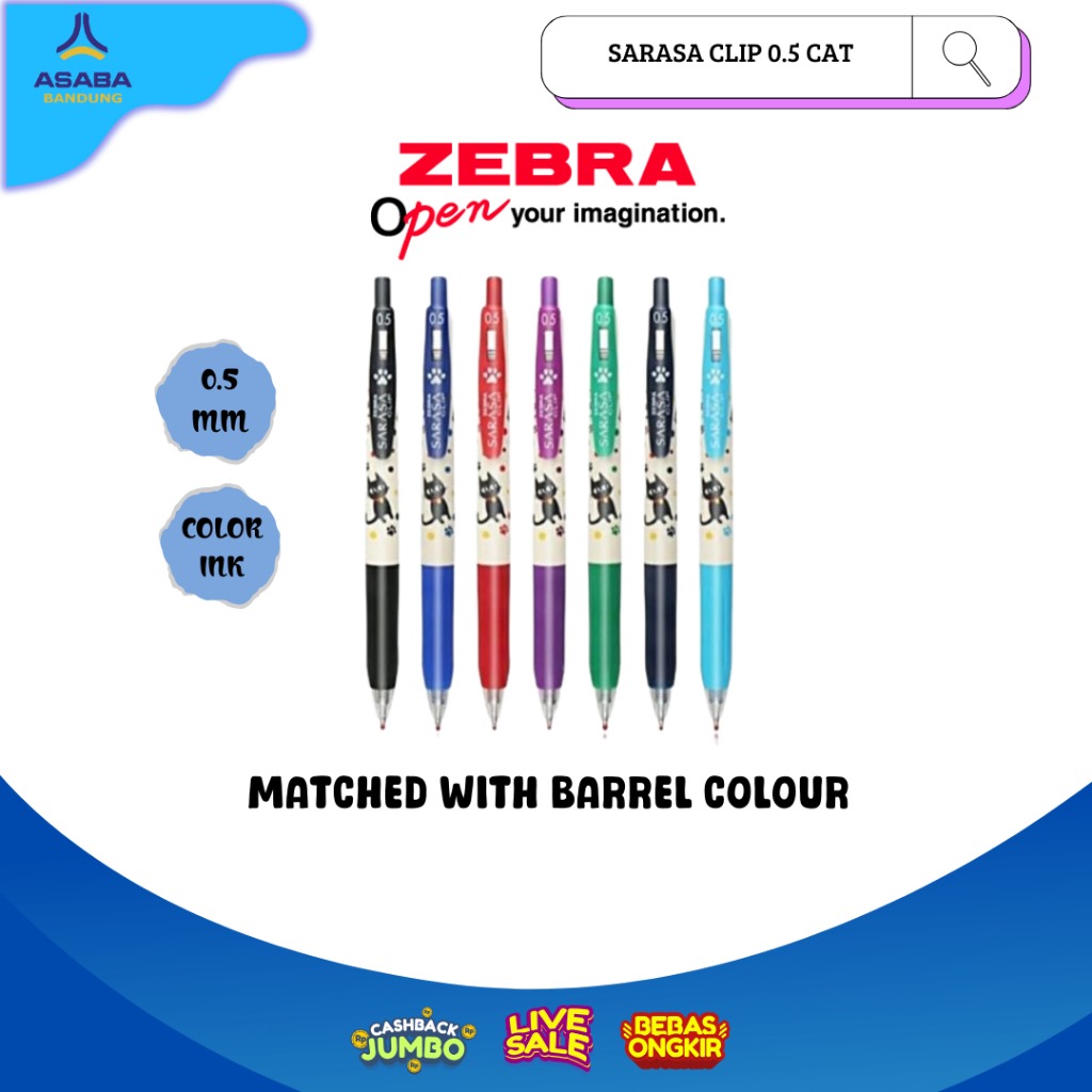 Jual Asaba Bandung - Zebra Sarasa Clip 0.5 Cat (limited edition ...