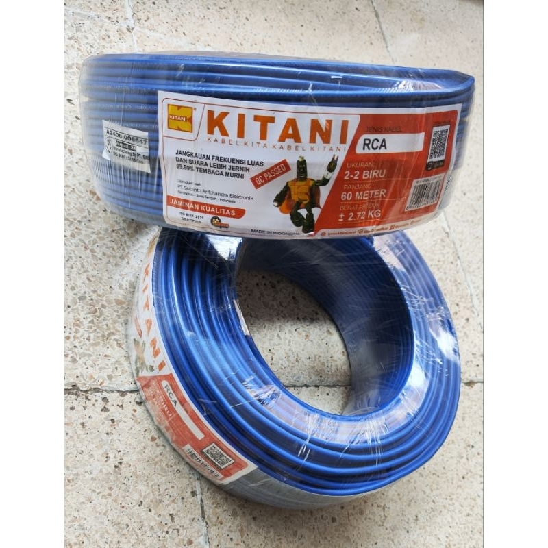Jual Kabel Kitani RCA 2 Way Biru Original Harga /Meter | Shopee Indonesia