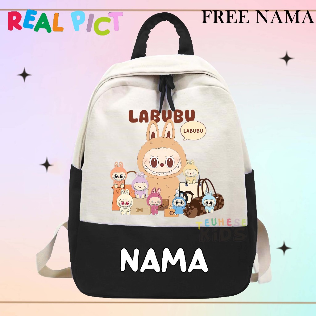 Jual (FREE NAMA) TAS Backpack Ransel Anak Sekolah Tk sd motif karakter "LABUBU" TERBARU | Shopee ...