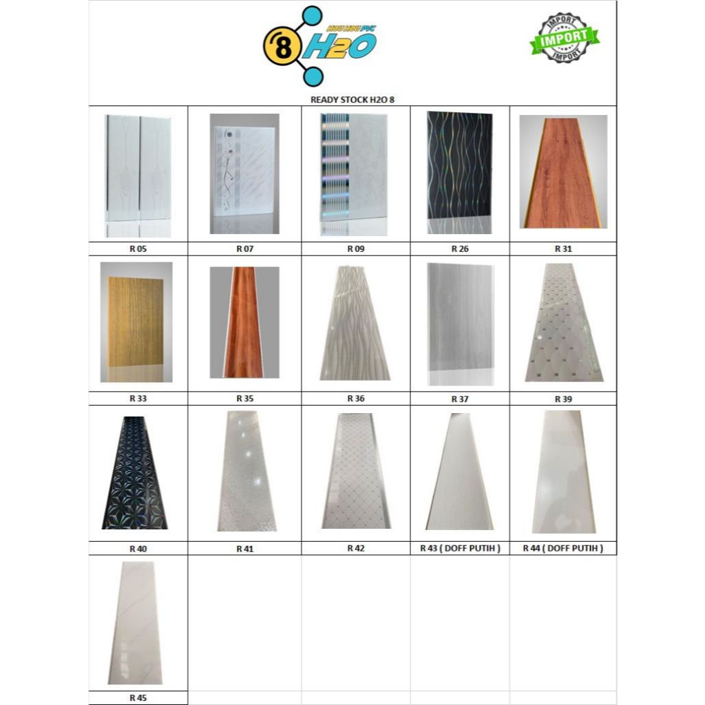 Jual PLAFON PVC | MERK H20 PANJANG 4M ( MEDAN ) | Shopee Indonesia