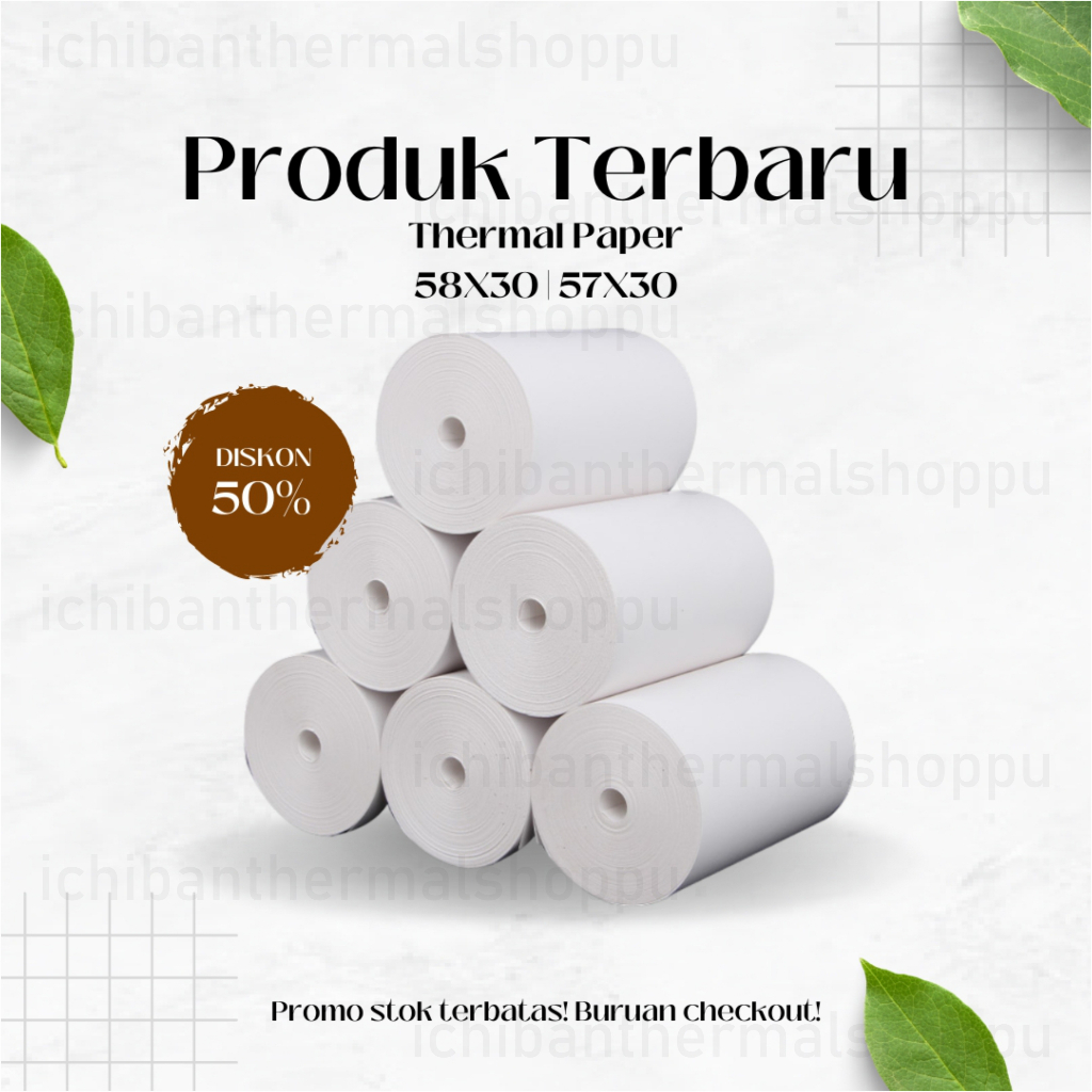 Jual KERTAS STRUK THERMAL PAPER ROLL 58MM 58x30 TERMAL EDC THERMAL ...