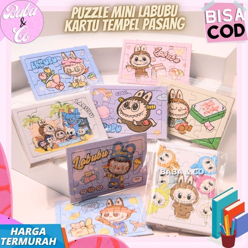 Jual PUZZLE MINI LABUBU MAINAN KREATIFITAS ANAK 1 SET 5pcs KARTU PUZZLE ...