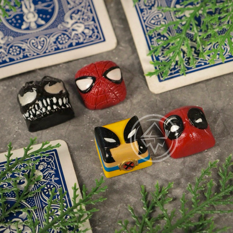 Jual Marvel artisan keycaps set spiderman deadpool wolverine venom ...
