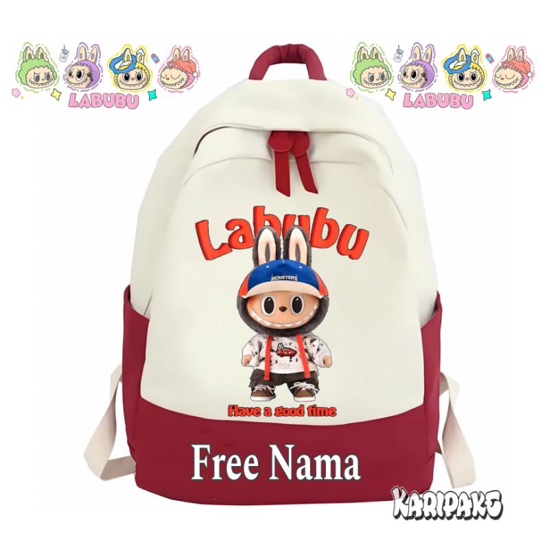 Jual Tas ransel backpack sekolah Tk Sd LABUBU bonus nama Anak | Shopee Indonesia