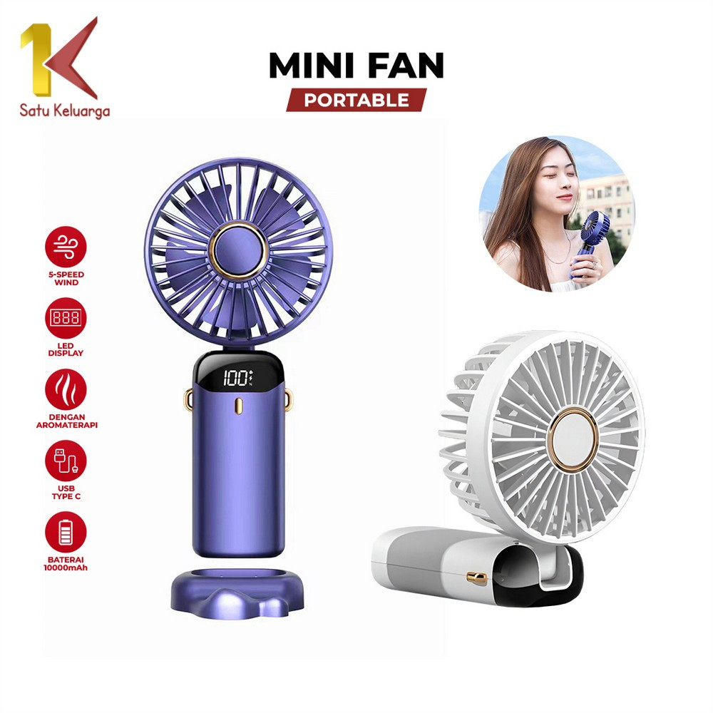 Jual Satu Keluarga Kipas Angin Lipat Mini 5-Speed Wind Led Display ...