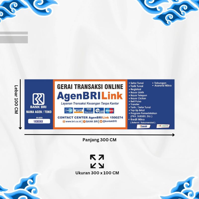 Jual Spanduk Brilink Banner agen Bank BRI Desain Terbaru ukuran 300 x ...