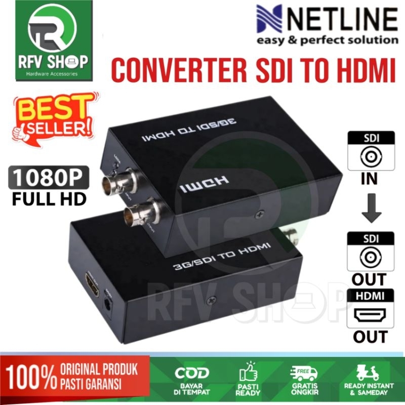 Jual NETLINE Konverter SDI IN to SDI OUT + HDMI OUT Adapter Converter ...