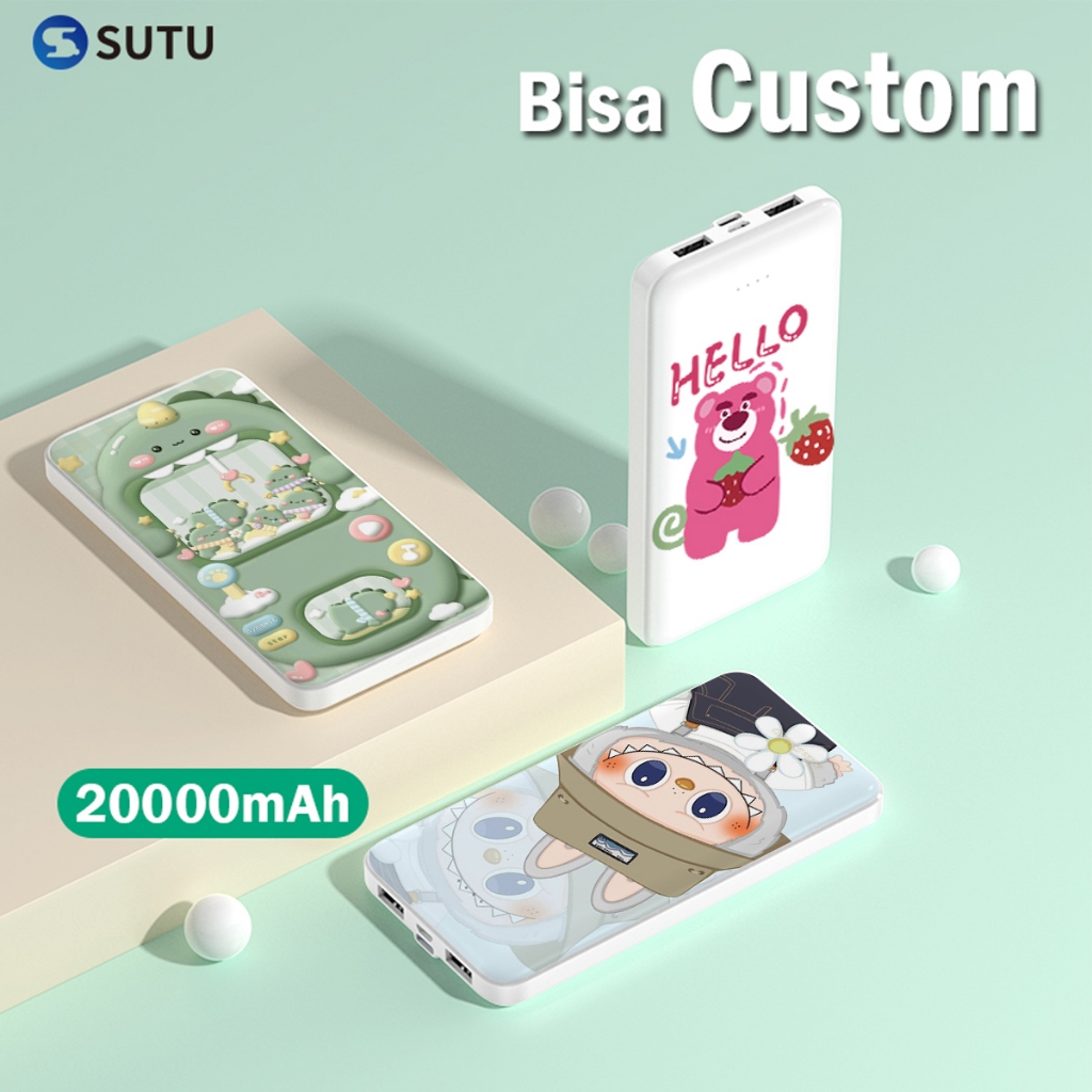 Jual SUTU Custom Powerbank 20000 mAh Dual USB Output Gambar Kustom Mini ...