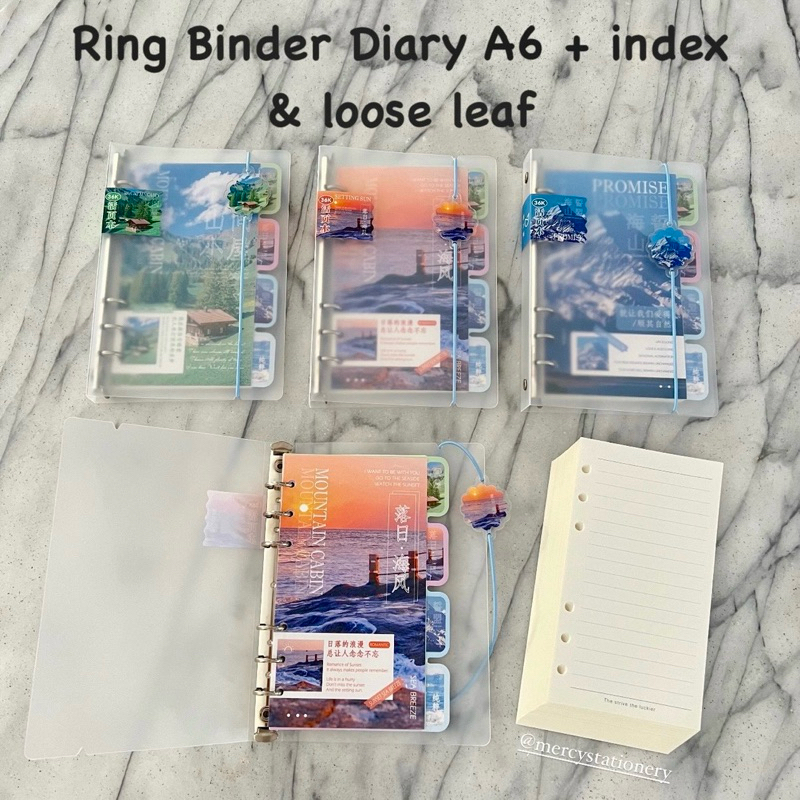 Jual Ring Binder Diary A6 Loose Leaf Index Refill Kertas Binder Note ...