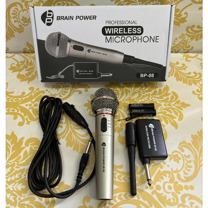 Jual MICROPHON BP 08 MIC WIRELESS DAN KABEL DUAL FUNGSI MIC KARAOKE ...
