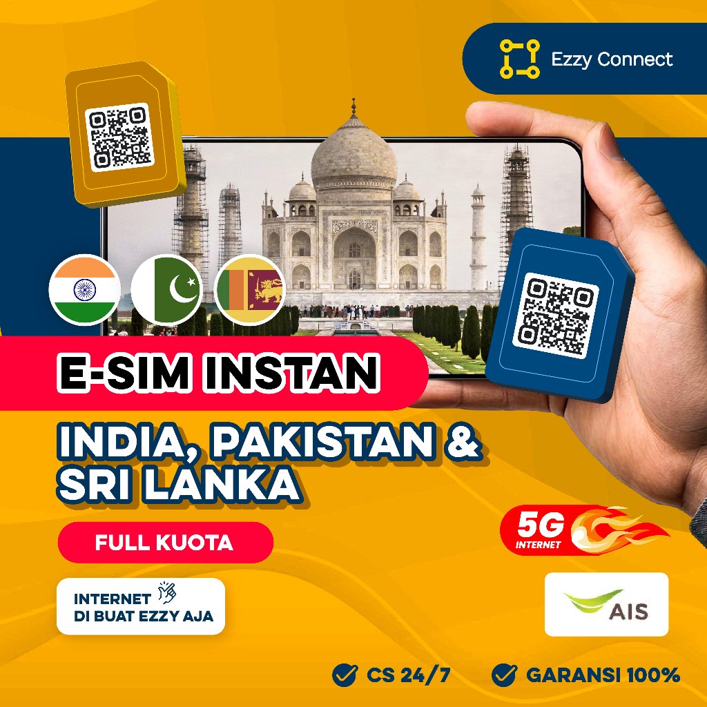 Jual ESIM India, Pakistan, Sri Lanka 8 Hari 6GB Anti Ribet by EzzyConnect | India, Pakistan, Sri ...