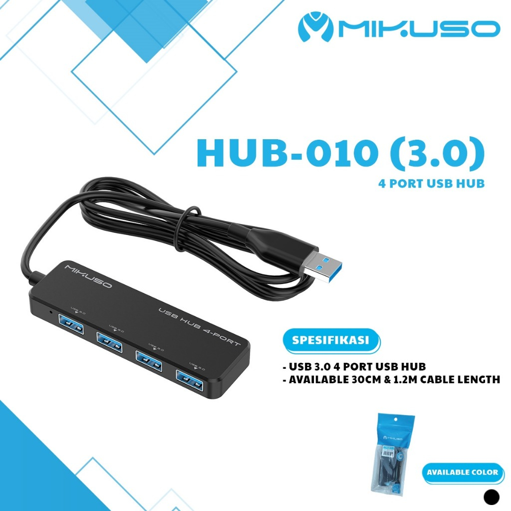 Jual Mikuso HUB-010 USB HUB 4 Port 3 Port USB 2.0 1 Port USB 3.0 - HUB ...