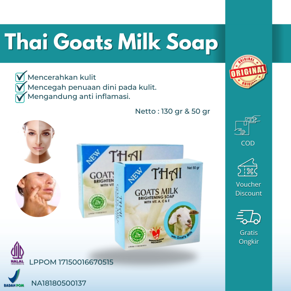 Jual Thai Goats Milk Brightenig Soap Original Sabun Ekstrak Susu ...