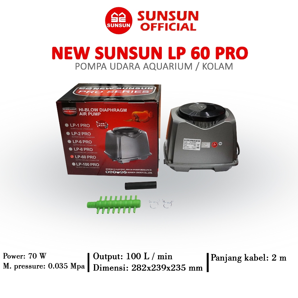 Jual NEW SUNSUN LP 60/LP 100 PRO Pompa Udara Kolam Aquarium | Shopee ...