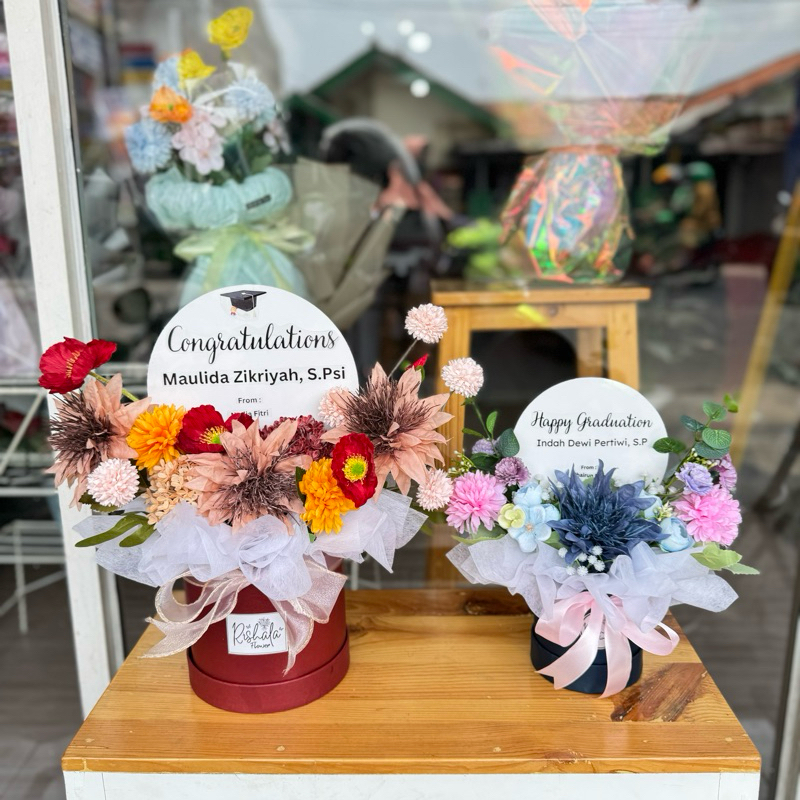 Jual bloombox Acrylic artificial flower | grand opening | graduation ...