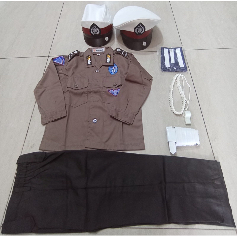 Jual Seragam Sekolah Baju Polisi Set Atribut Lengkap TK SD Cowok/Cewek ...