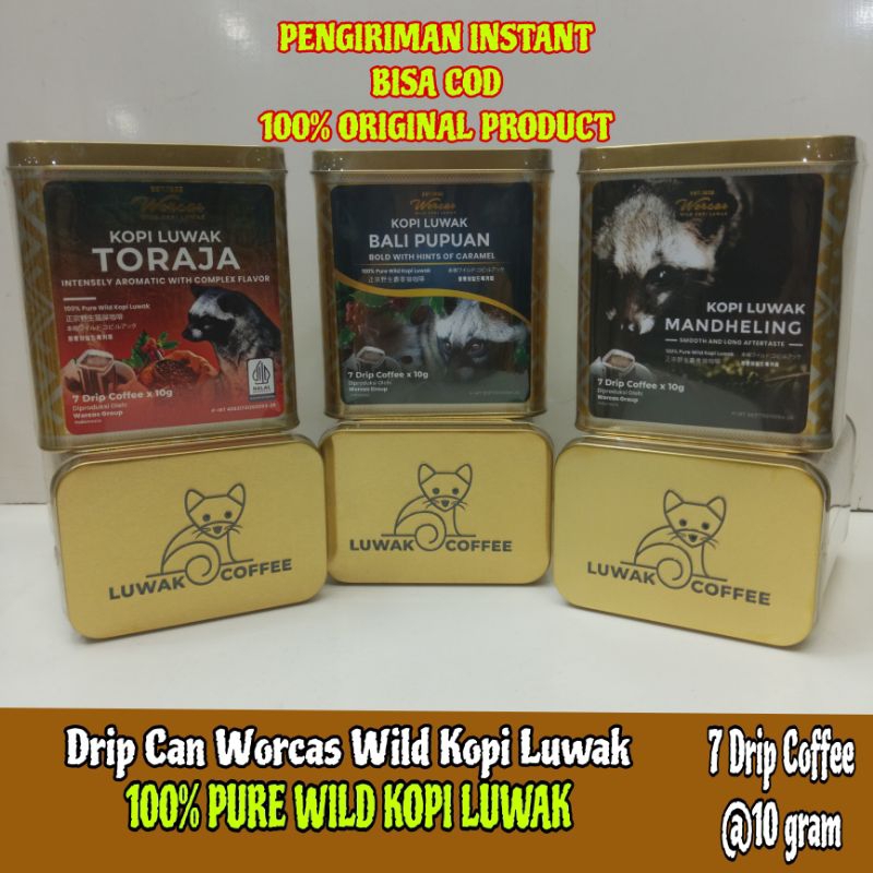Jual WORCAS WILD KOPI LUWAK KEMASAN DRIP CAN | 100% PURE WILD KOPI ...