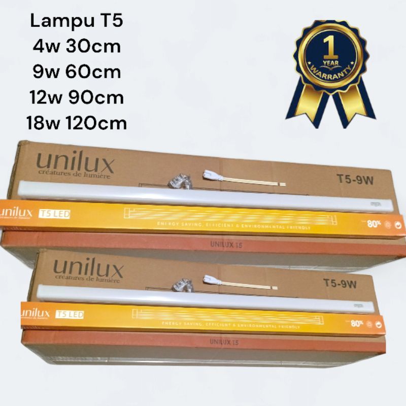 Jual LAMPU LED T5 TUBE UNILUX 4W 9W 12W 18W PUTIH / LAMPU NEON SET | Shopee Indonesia