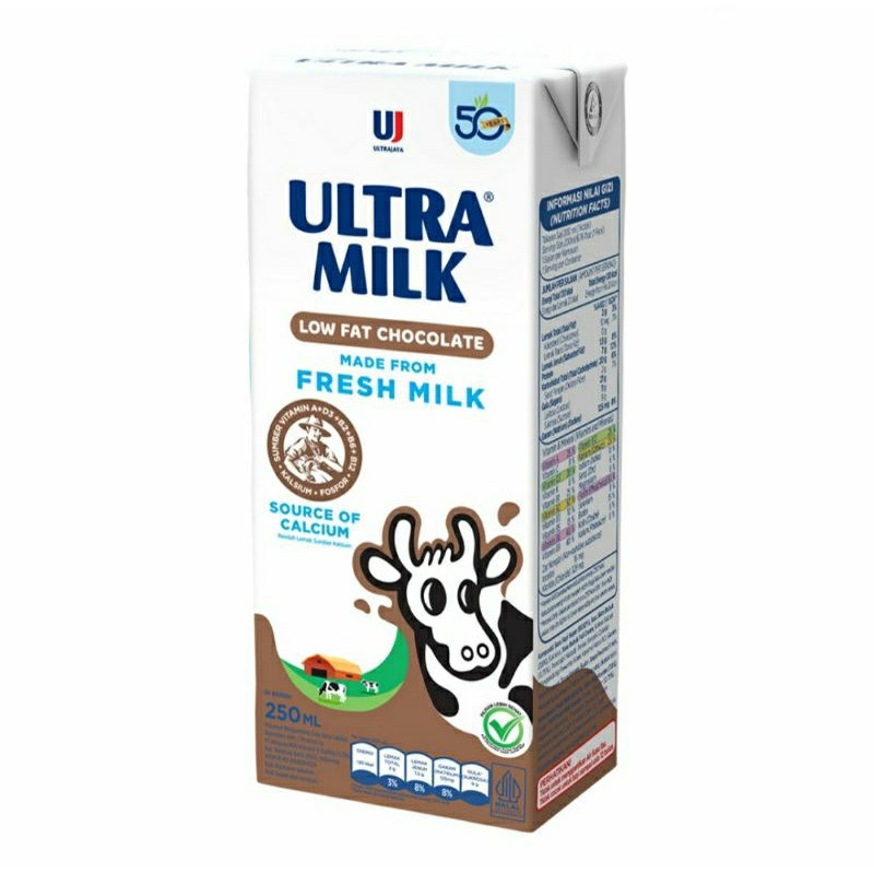 Jual ultra milk susu uht low fat cokelat 250 ml | Shopee Indonesia