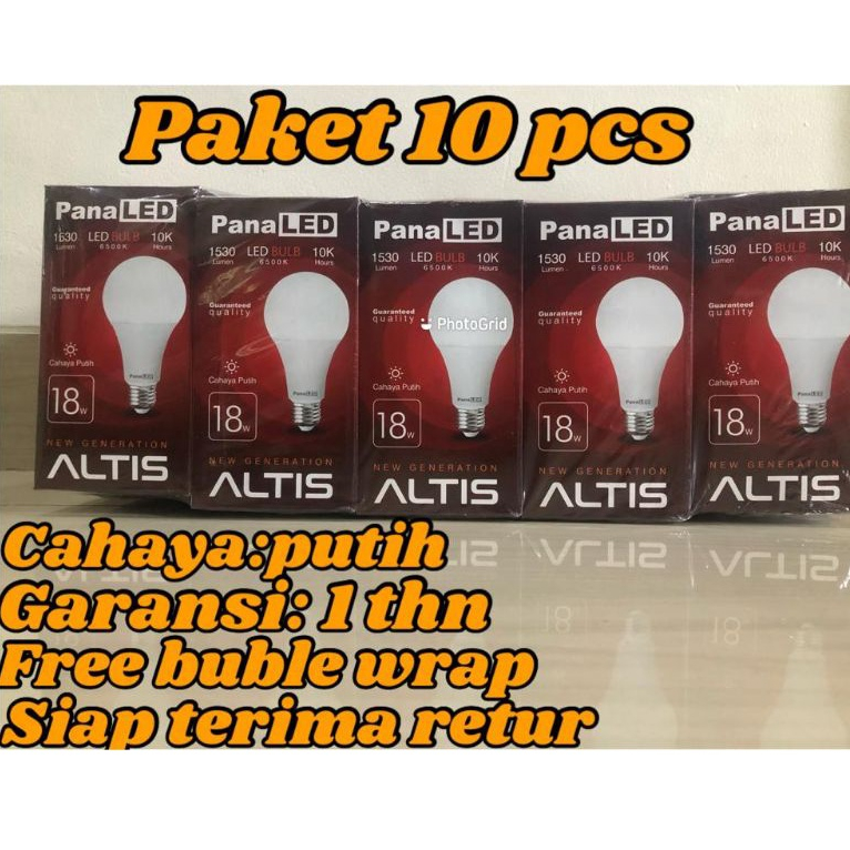 Jual BOHLAM LED / LAMPU LED PANALED ALTIS 18 W PAKET 10PCS | Shopee Indonesia