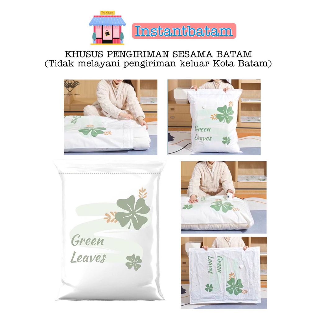 Jual 924 Tas Tebal Vakum Pakaian Selimut Anti-Bau Anti Bakteri Green ...