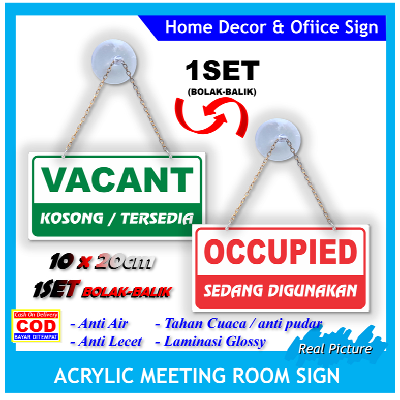 Jual Akrilik ruang rapat papan petunjuk pemakaian kantor acrylic sign ...