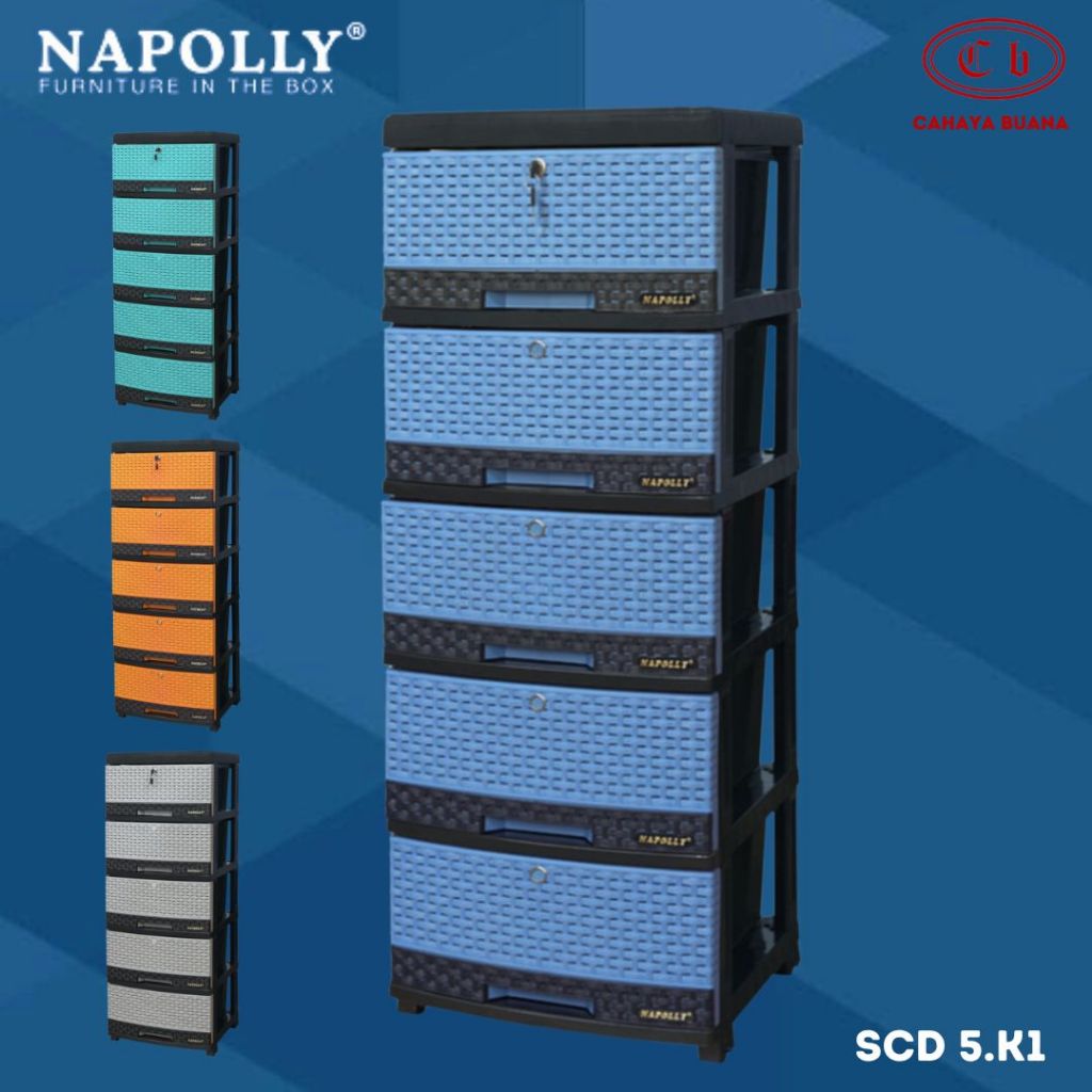 Jual Lemari Laci Napolly 5 Tingkat SCD 5 KI / Loker Sliding Rotan ...