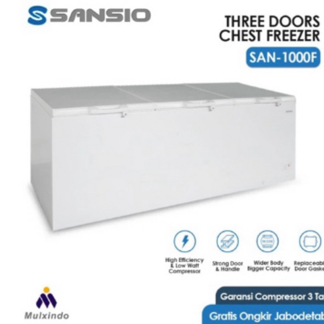 Jual Chest frezer 3 pintu sansio san-1000f | Shopee Indonesia