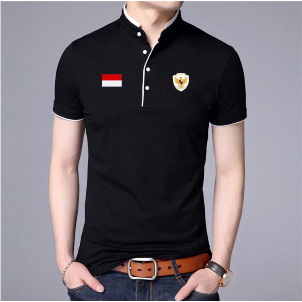 Jual Kaos Kerah Kancing Distro Polo Shirt DYRGO Hitam Polos Atasan Pria ...