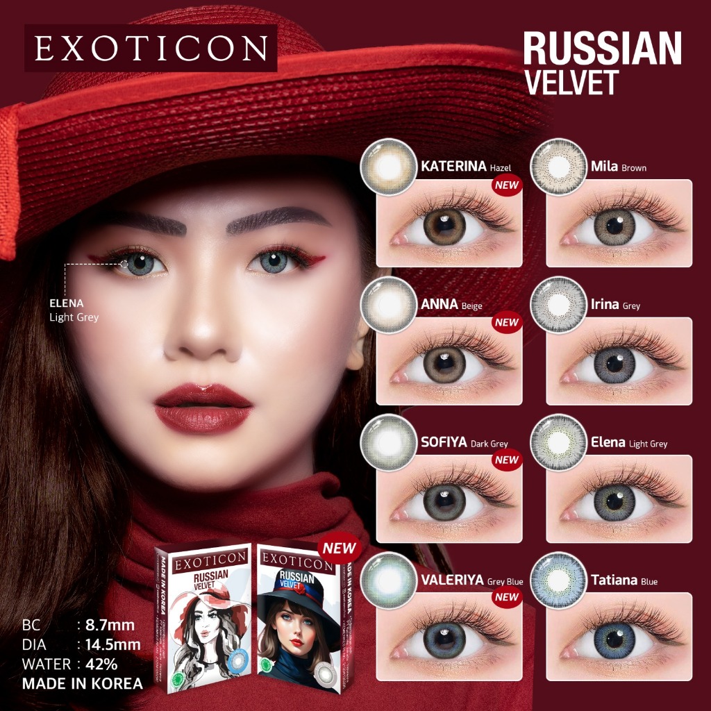 Jual Softlens X2 RUSSIAN VELVET 14,5 MM Normal & Minus (-0,50 S/D -6,00 ...