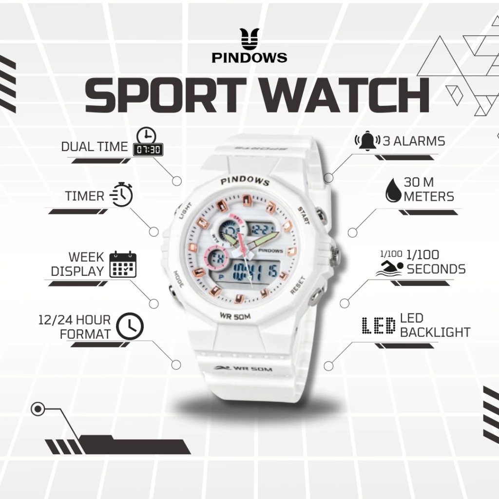 Jual Jam Tangan Wanita Pindows PDS 629 PDS629 Dual Time Original Garansi Resmi 1 Tahun | Shopee ...