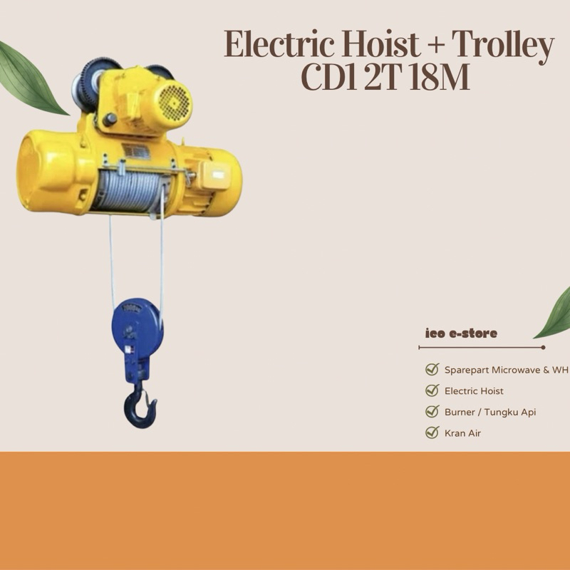 Jual Electric Hoist + Trolley CD1 2T 12M | Shopee Indonesia