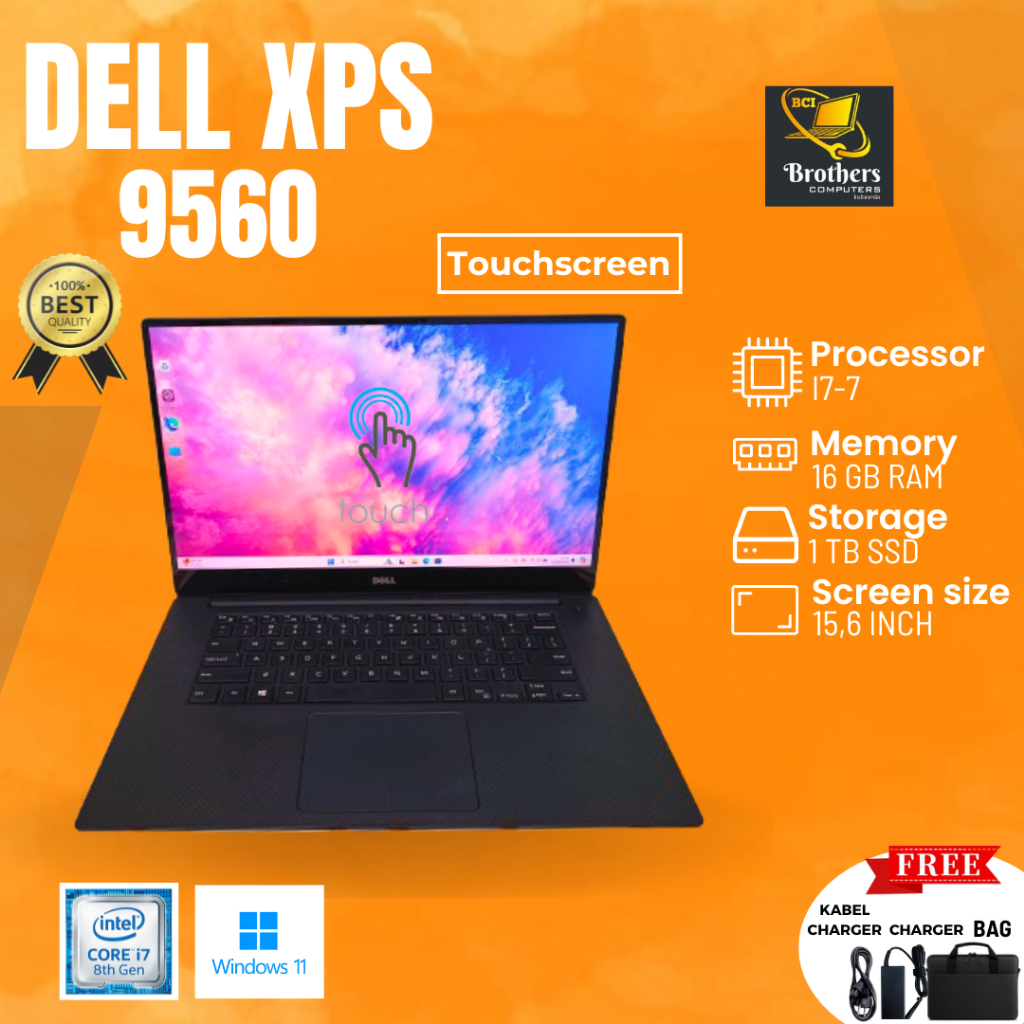 Jual DELL XPS 15 9560 CORE i7-7700HQ RAM 16 GB SSD 1TB WINDOWS 11 PRO ...