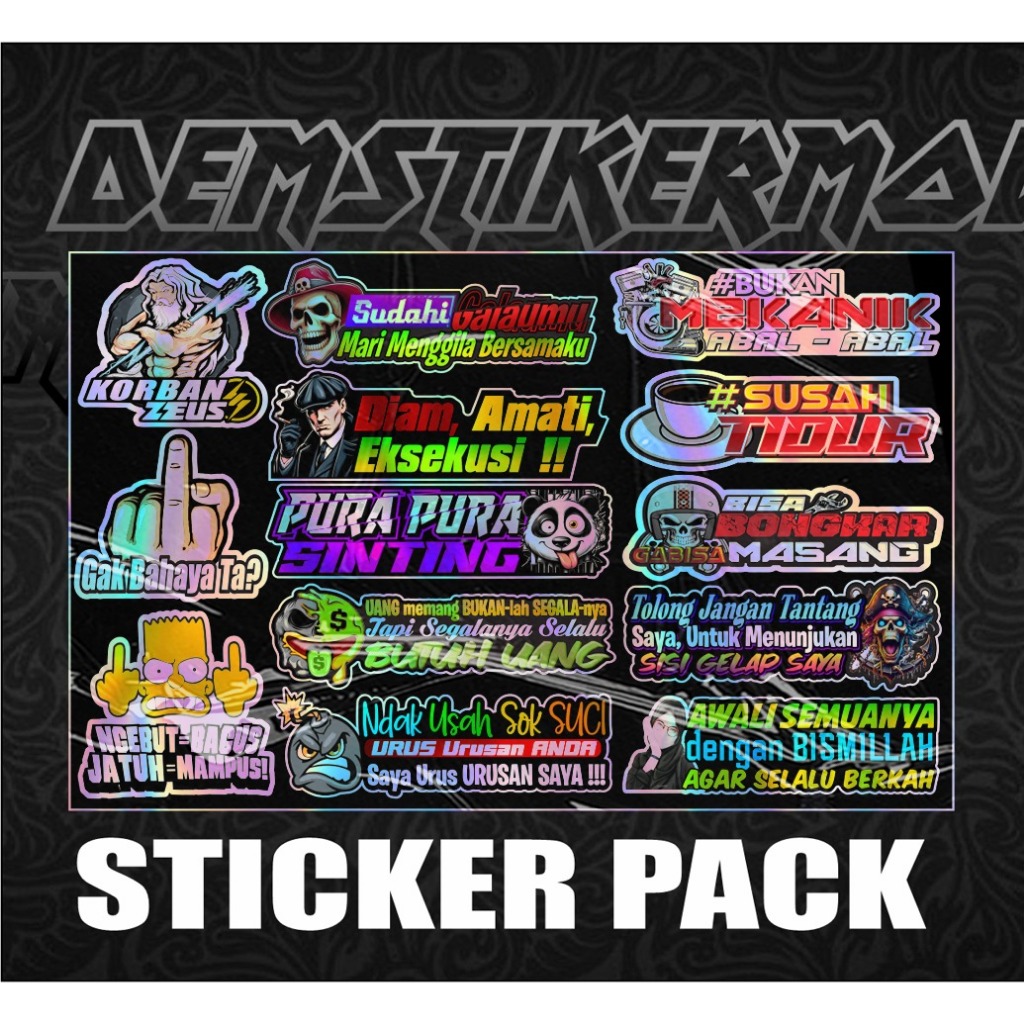 Jual STIKER PACK KATA KATA VIRAL DAN GAUL STIKER PAKETAN STIKER MURAH ...