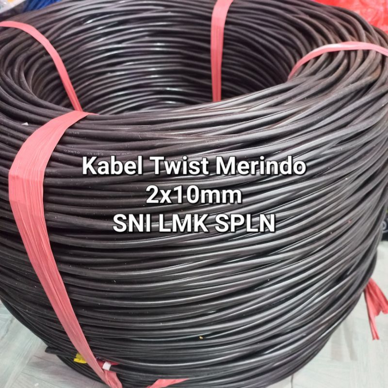 Jual Kabel Twist SR 2x10 Merindo SNI LMK SPLN Kabel PLN Kabel Tuis Cash ...